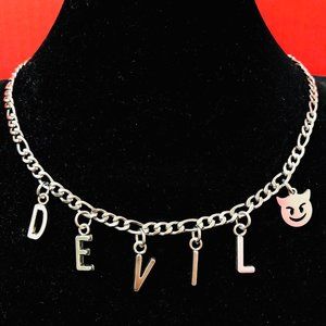 Jewelry | Devil Word Letter Alphabet And Emoji Necklace | Poshmark